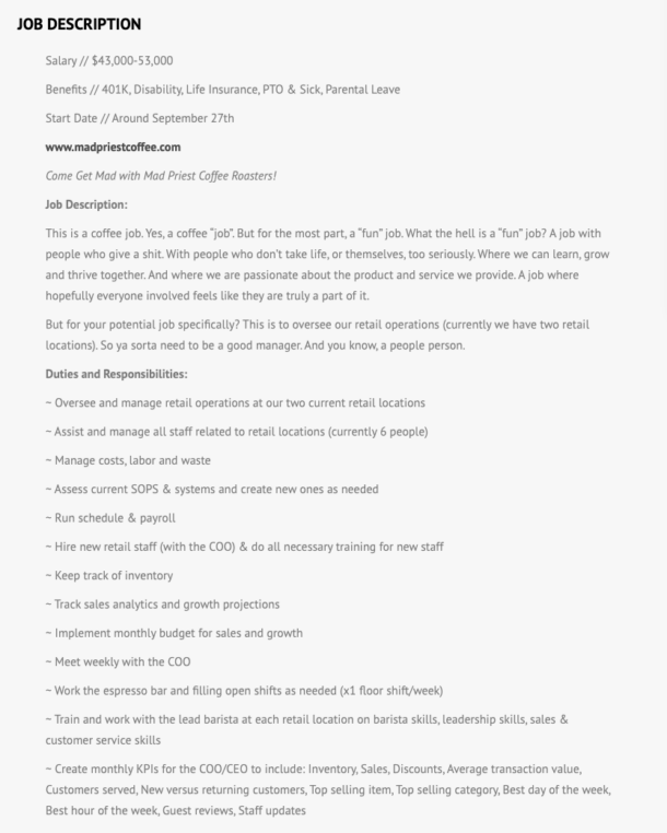 How to Write a Great Barista Job Description (+Template)