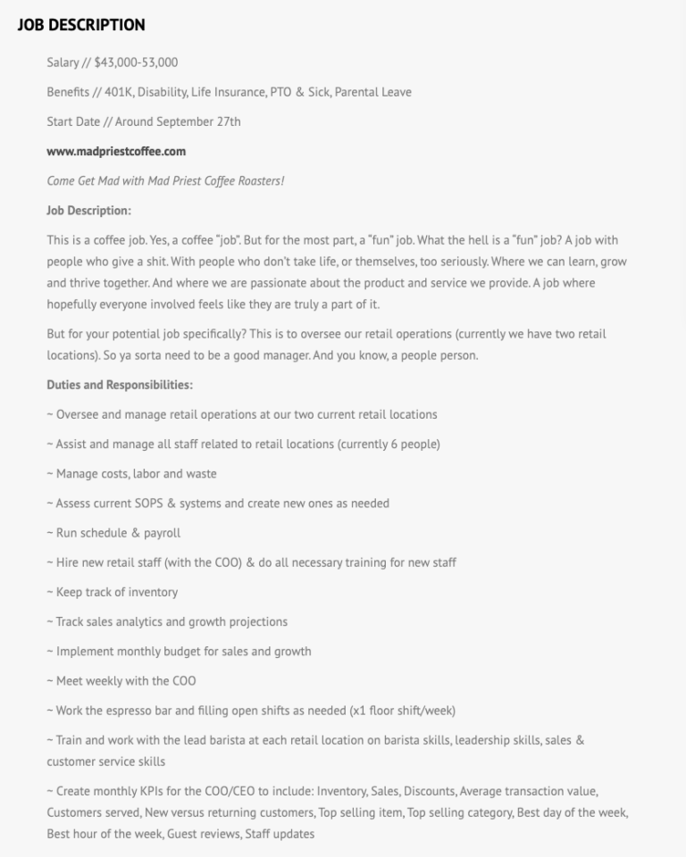 How to Write a Great Barista Job Description (+Template)